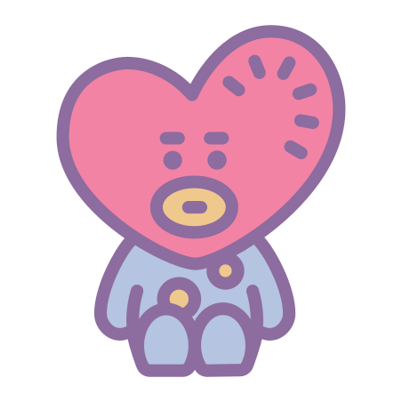 BT21 Tata icon in Cute Color Style
