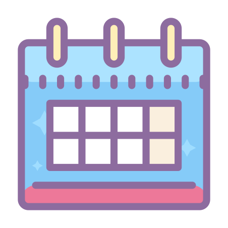 Calendar icon in Cute Color Style