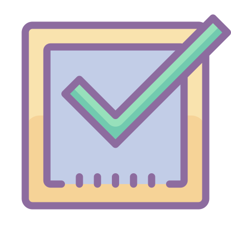 Tick Box icon in Cute Color Style