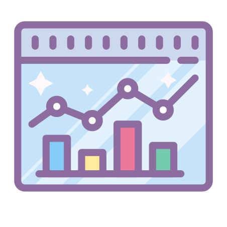 Combo Chart icon in Cute Color Style
