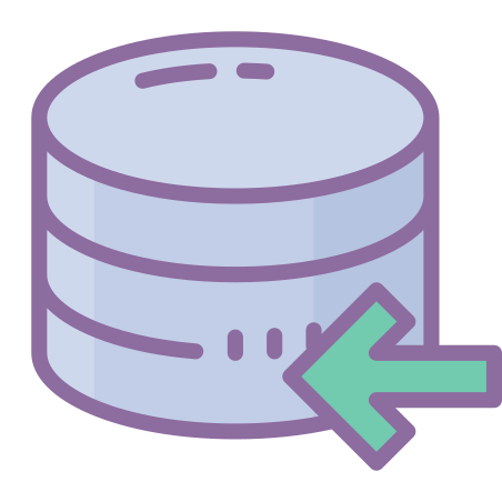 Database Import icon in Cute Color Style