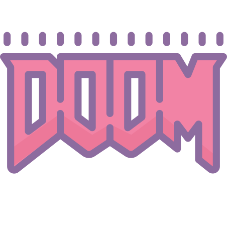 Doom Logo icon in Cute Color Style