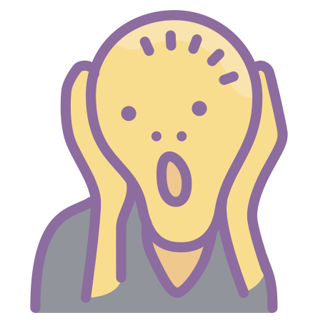 Edvard Munch icon in Cute Color Style