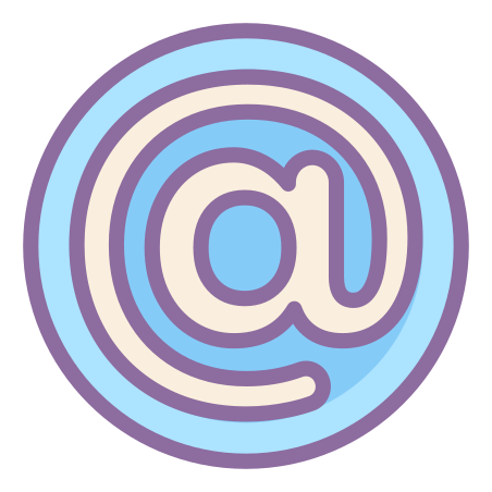 Email Sign icon in Cute Color Style