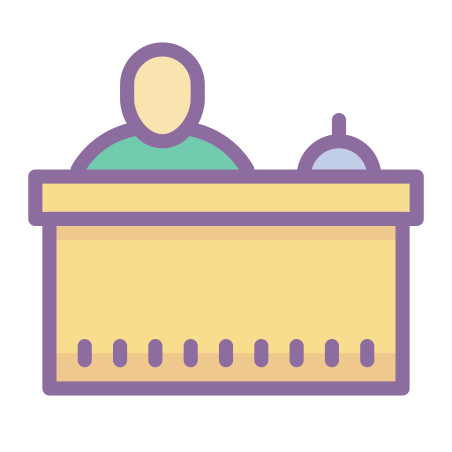 Front Desk icon in Cute Color Style