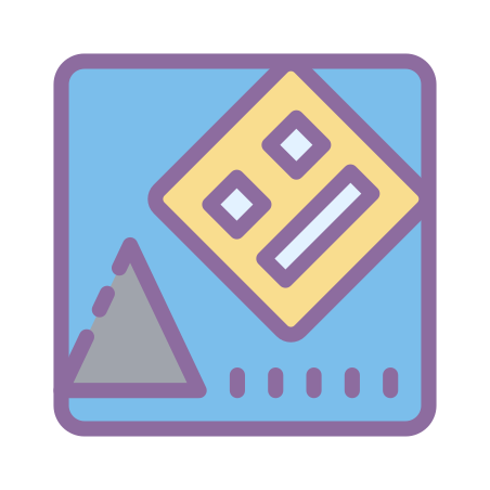 Geometry Dash icon in Cute Color Style