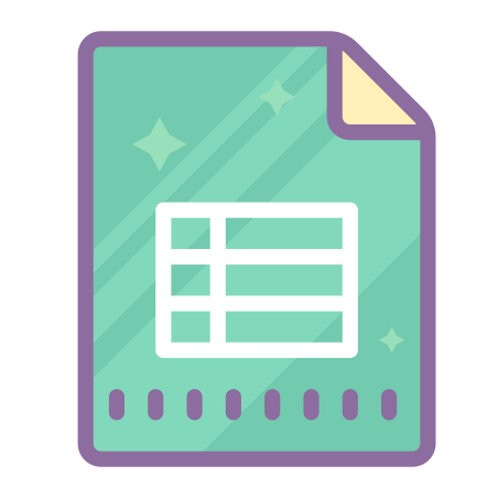 Google Sheets icon in Cute Color Style