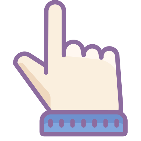 Hand Cursor icon in Cute Color Style