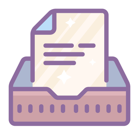 Inbox icon in Cute Color Style