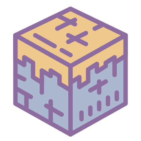 Minecraft Grass Cube icon in Cute Color Style