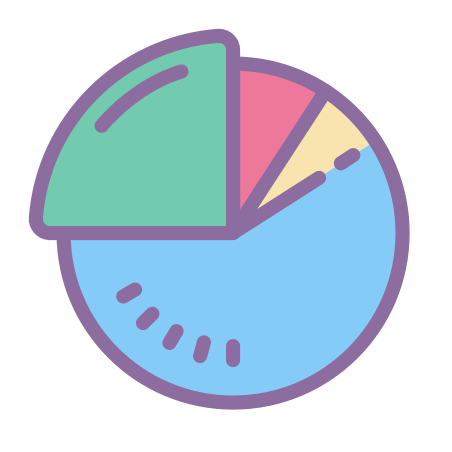 Pie Chart icon in Cute Color Style