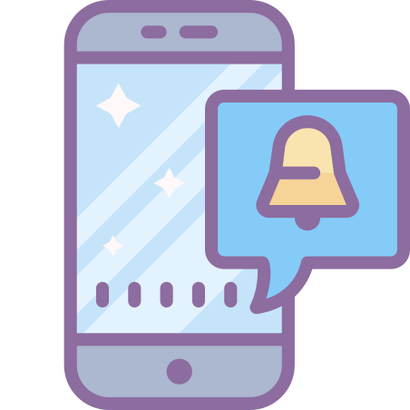 Push Notifications icon in Cute Color Style