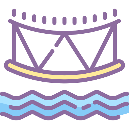 Rope Bridge icon in Cute Color Style