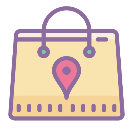 Shop Local icon in Cute Color Style