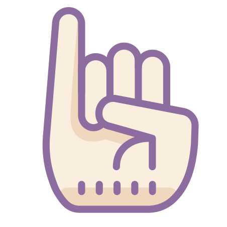 Sign Language I icon in Cute Color Style