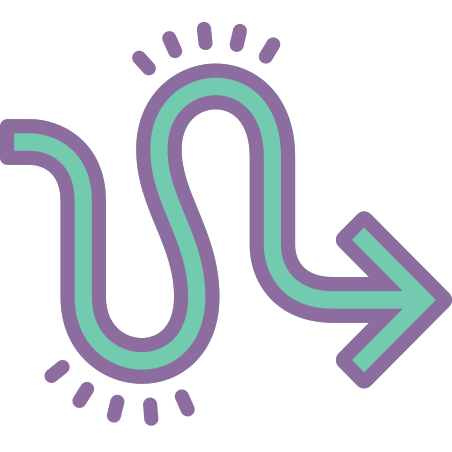 squiggly arrow icon in Cute Color Style