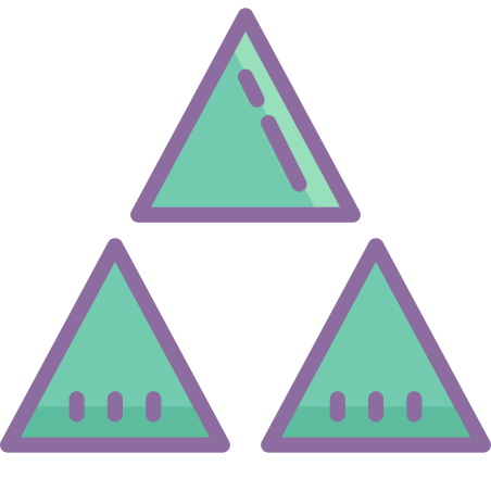 Three Triangles icon in Cute Color Style