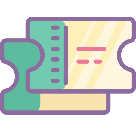 Two Tickets icon in Cute Color Style