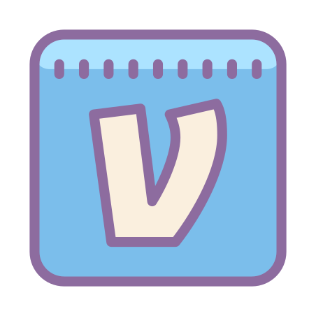 Venmo icon in Cute Color Style
