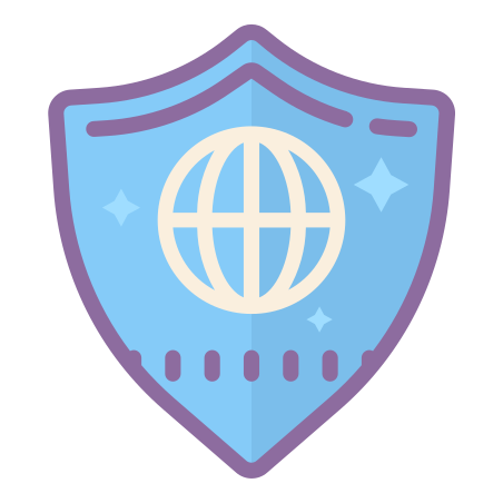 Web Shield icon in Cute Color Style