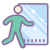 Exit Sign icon in Cute Color Style