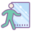 Exit Sign icon in Cute Color Style