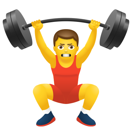 Man Lifting Weights icon in Emoji Style