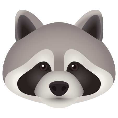 Raccoon icon in Emoji Style
