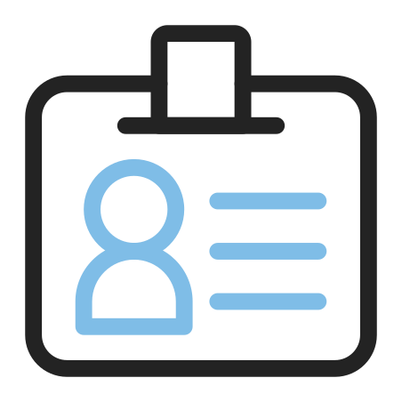 id card icon in Anggara Outline Color Style