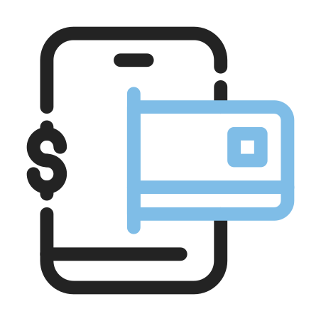 mobile banking icon in Anggara Outline Color Style
