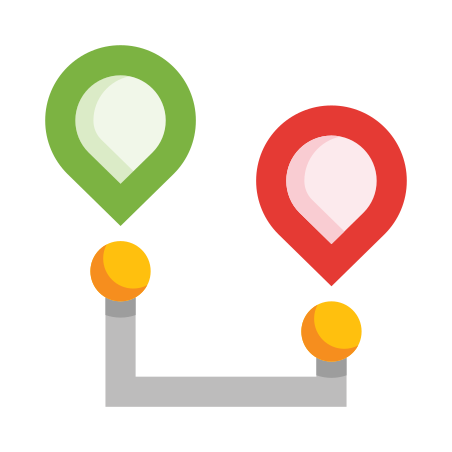 Shipping route icon in Basicons — Color Style