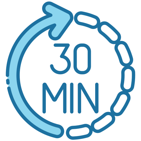 30 Minutes icon in bearicons Blue Style