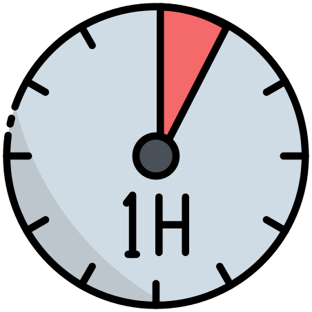 1 Hour icon in bearicons Outline Color Style