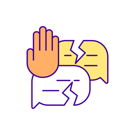 Ineffective Communication icon in Filled color icons Style
