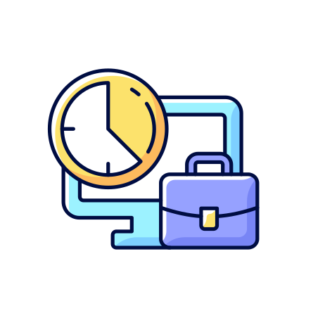 Working hours icon in Filled color icons Style