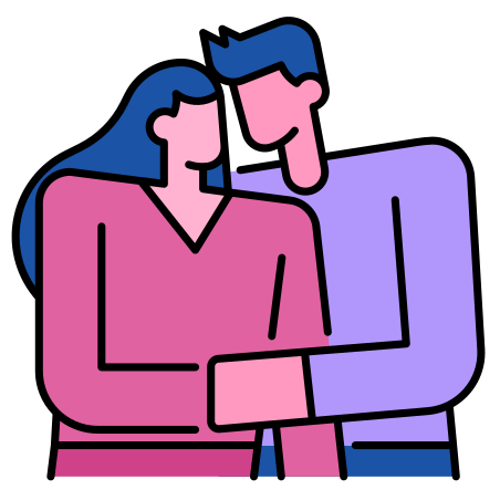 Hug icon in Filled Outline 02 Style