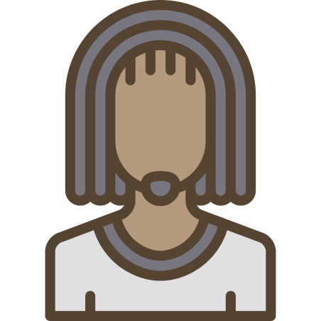 Dreadlocks icon in Filled Outline Style