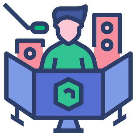 Streamer icon in Filled Outline Style