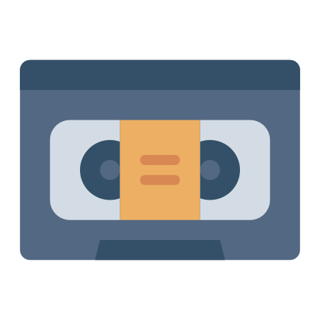 VHS icon in Flat Style