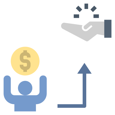 Borrower icon in Flat Style