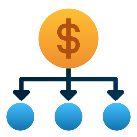 Diversification icon in Flat gradient Style