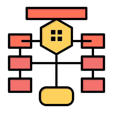 Flowchart icon in Flatart Icons Lineal Color Style