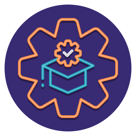 Machine Learning icon in Flaticons Flat Circular Style