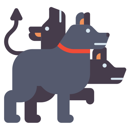 Cerberus icon in Flaticons Flat Style