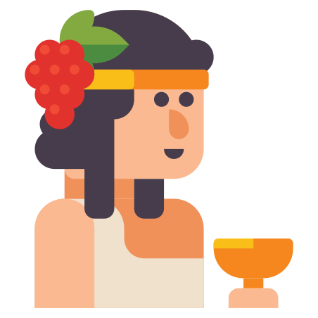 Dionysus icon in Flaticons Flat Style