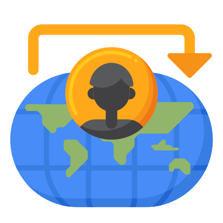 Expatriate icon in Flaticons Flat Style