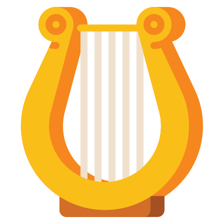 Harp icon in Flaticons Flat Style