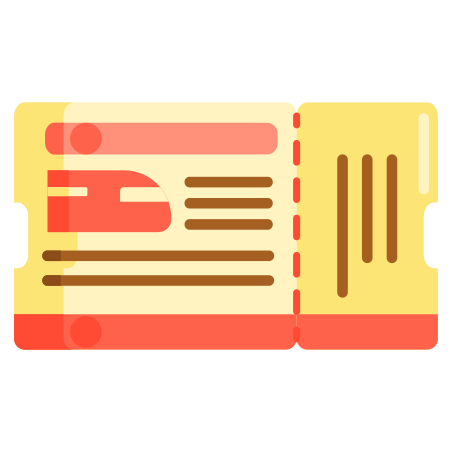 Train Ticket icon in Flaticons Flat Style