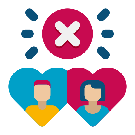 Unmatch icon in Flaticons Flat Style