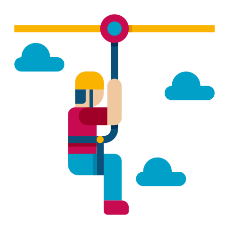 Zip Line icon in Flaticons Flat Style
